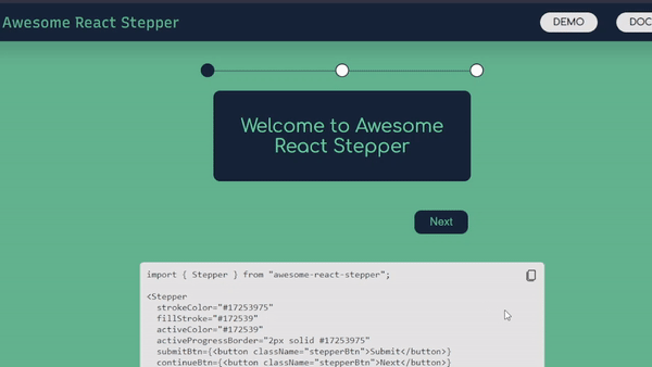 Github Ameyajain 25 Awesome React Stepper Highly Customizable Multi